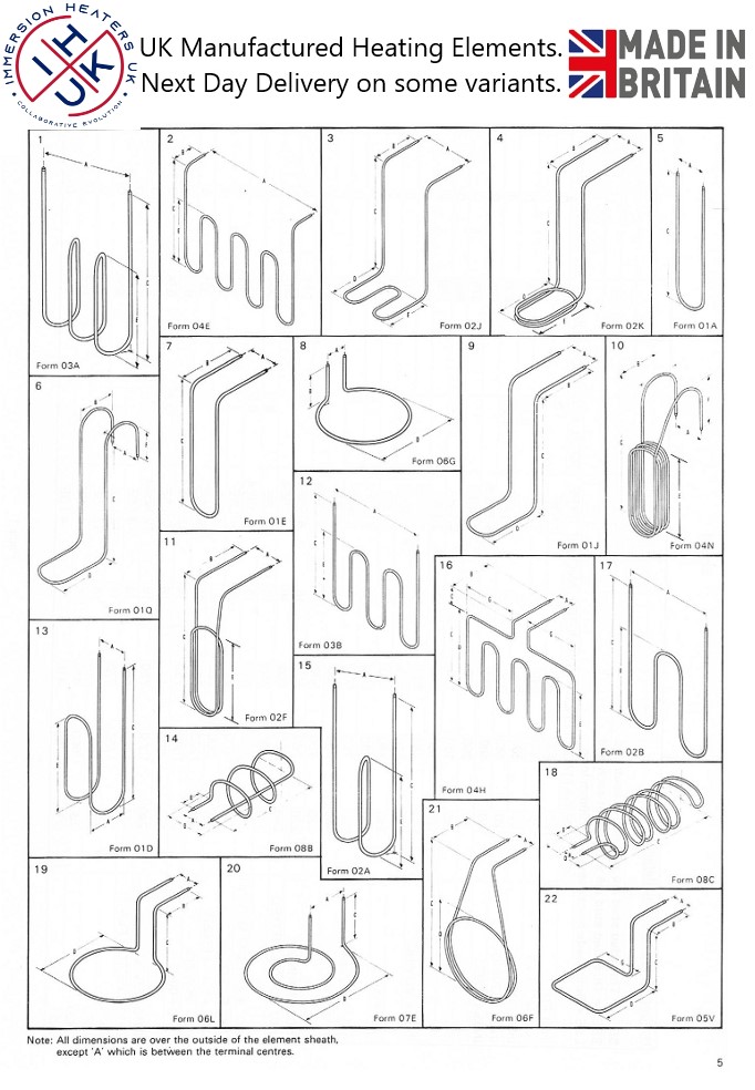 1000w 1kW Heating Element - Heating Elements UK