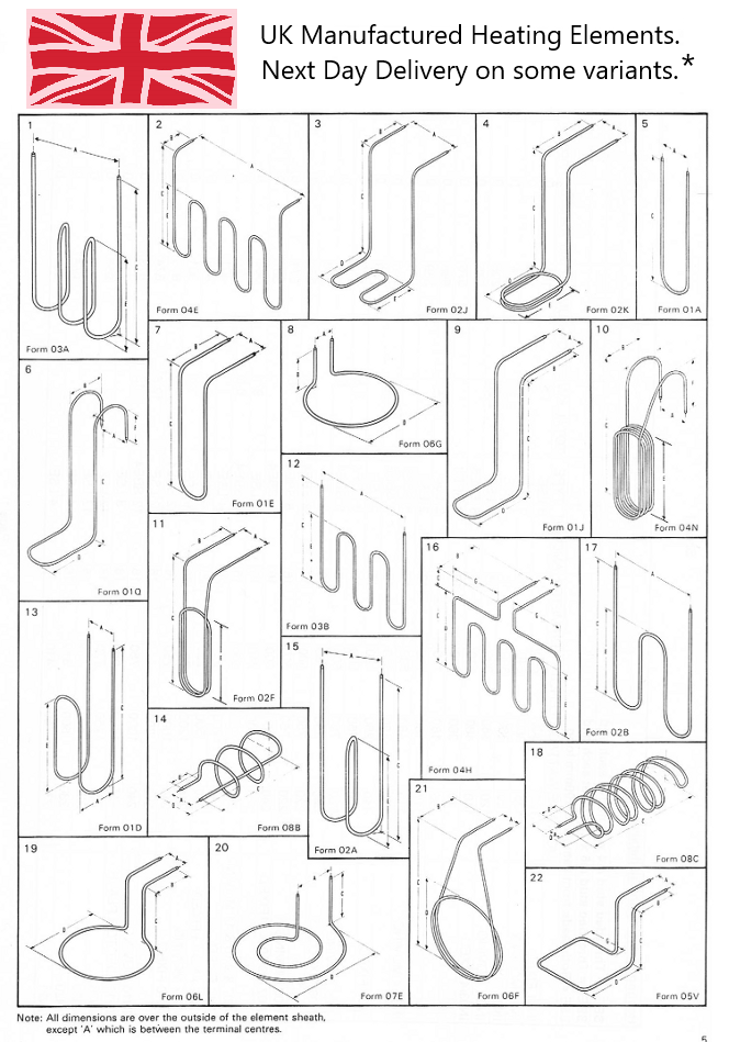 2000w 2kW Heating Element - Heating Elements UK